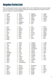 [PDF] 600+ English Regular Verbs List PDF - Panot Book