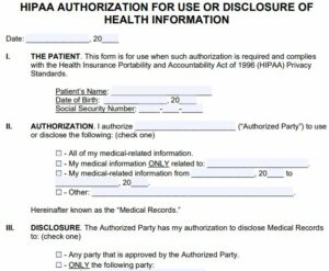 [PDF] HIPAA Medical Records Release Authorization Form PDF