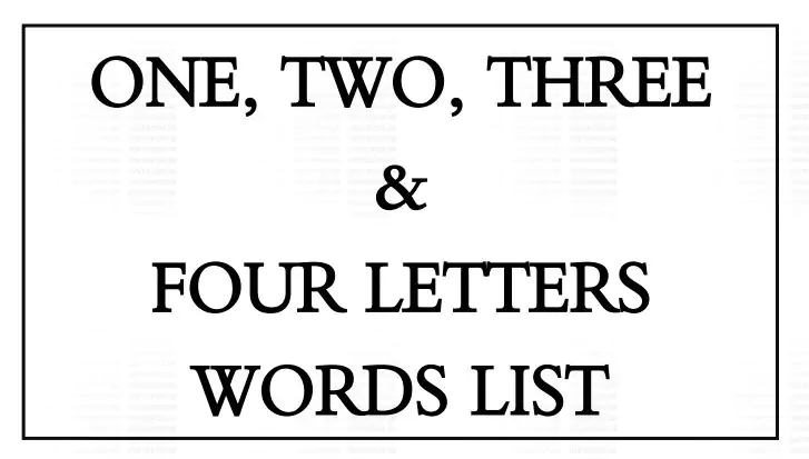  PDF One Two Three Four Letter Words PDF Panot Book
