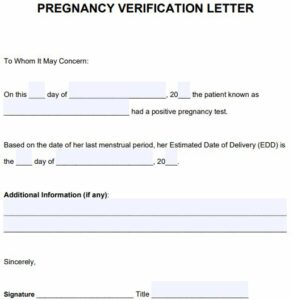 [PDF] Pregnancy Verification Form PDF - Panot Book