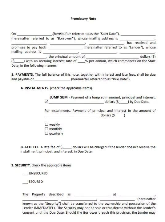  PDF Promissory Note Templates PDF Panot Book